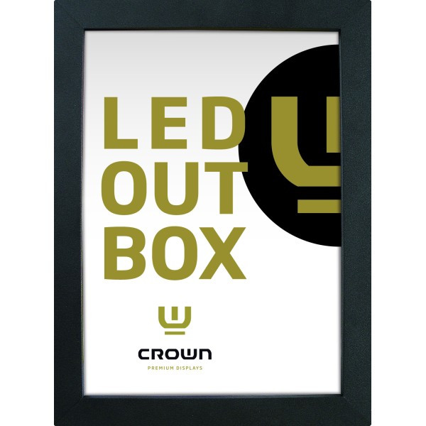 CROWN LED OUT BOX, A0 double sided - black